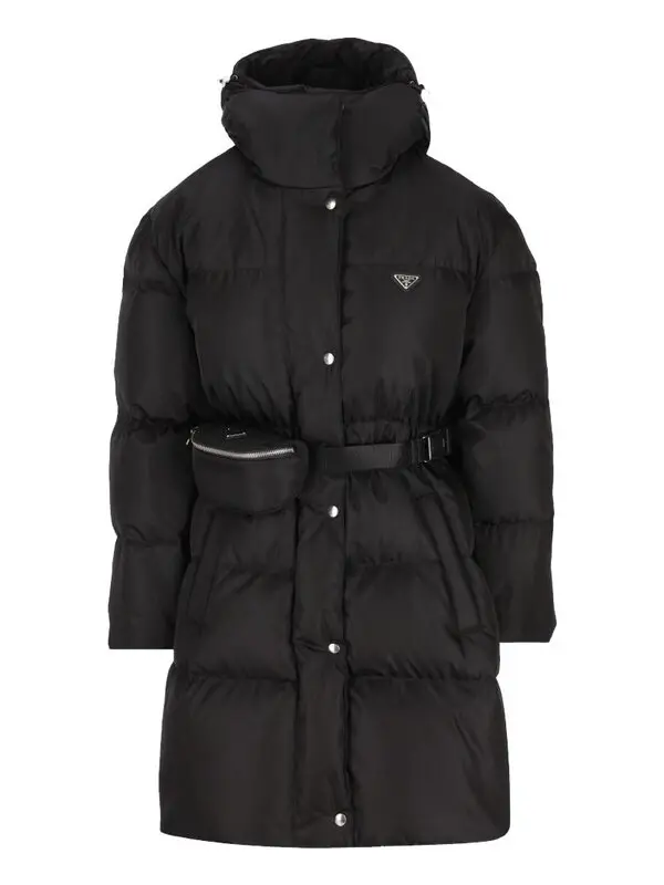 Prada Re-nylon Down Jacket With Hood - Multicolor