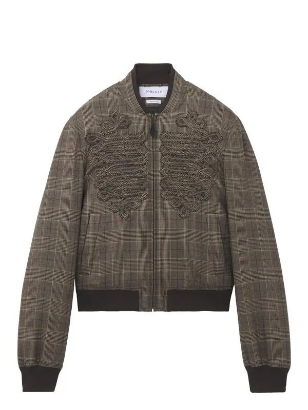 Alexander McQueen Prince Of Wales Check Bomber Jacket - Brown
