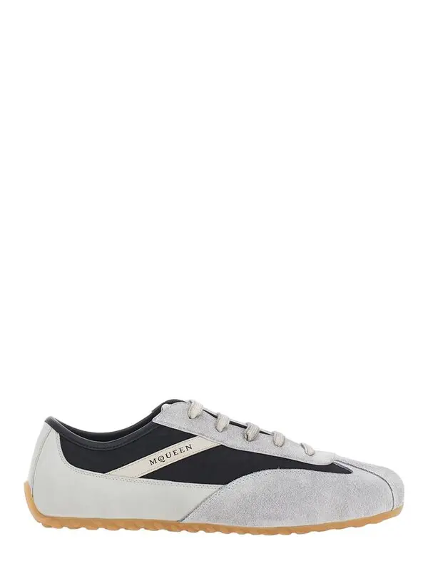 Alexander McQueen Low-top Trainers In Calfskin And Nylon - Black