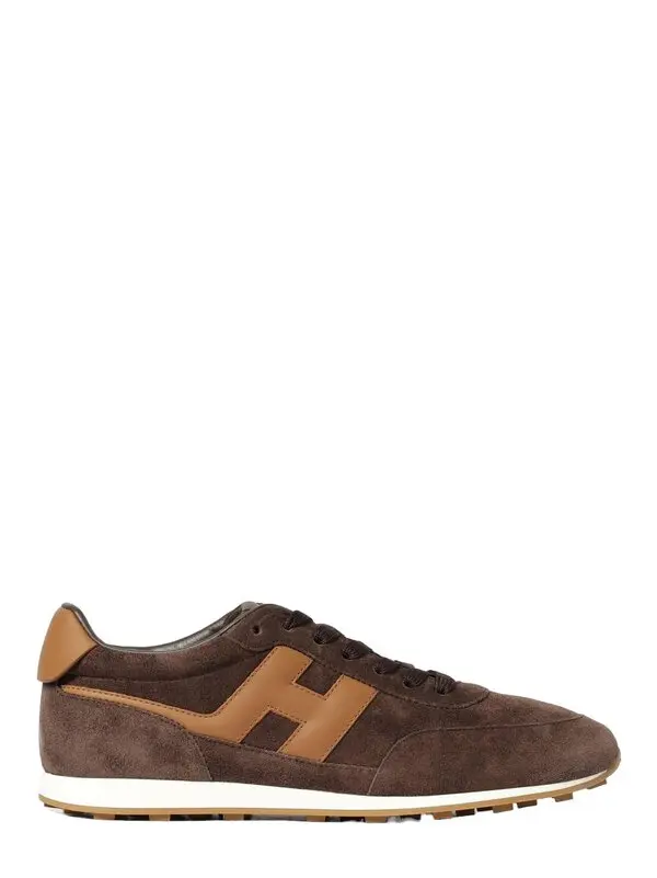 Hogan H699 Sneakers In Calfskin And Suede With Notched Sole - Black