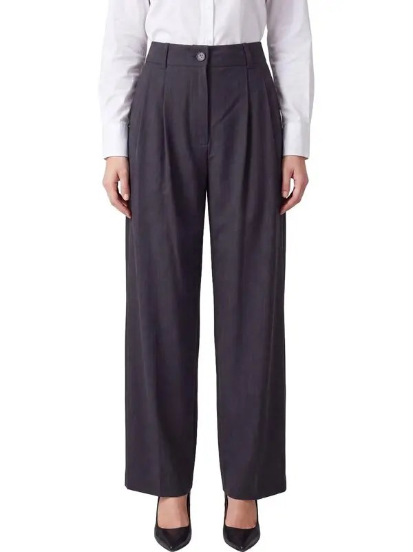 Studio Nicholson Wide Leg Tailored Trousers - Brown