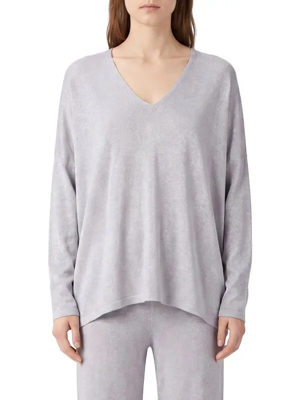 Avant Toi V-neck Long Sleeve Sweater - Grey