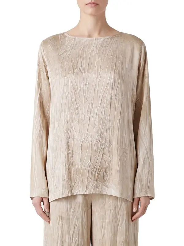Avant Toi Textured Long Sleeve Top - Brown