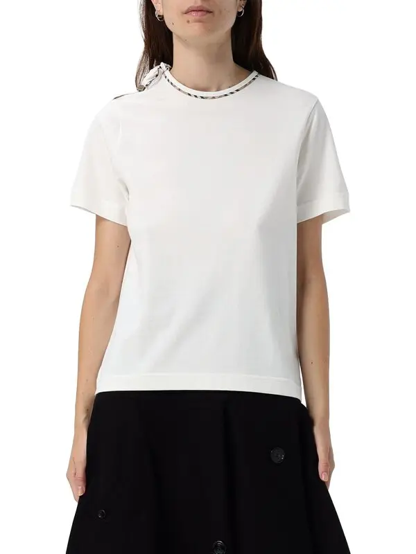 Burberry Cotton T-shirt With Tone-on-tone Ekd Logo - White
