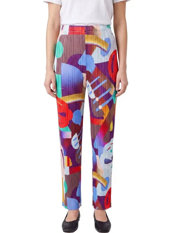 Issey Miyake Pleated Trousers - Red