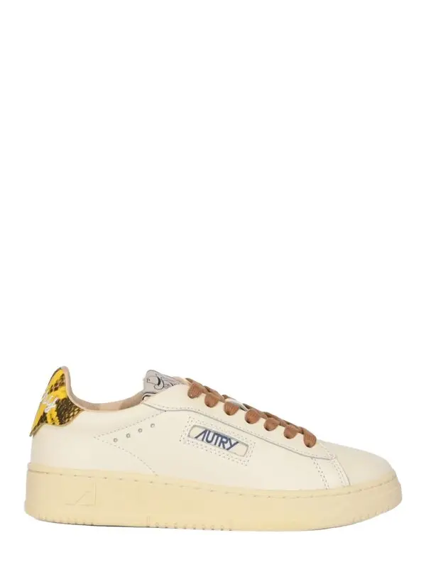 AUTRY Dallas Low Calfskin Trainers With Python-effect Inserts - Multicolor
