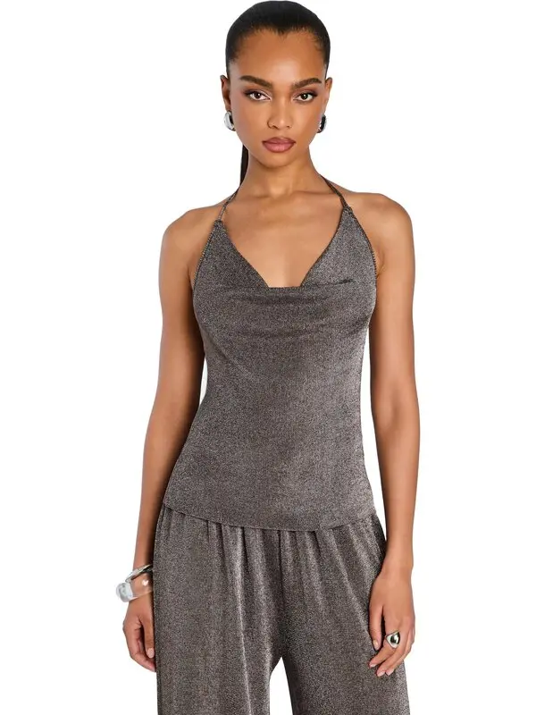 SEROYA Esmerelda Metallic Knit Top - Granite