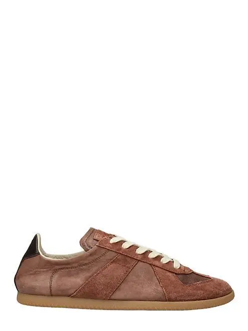 MAISON MARGIELA Replica Low Top Suede Sneakers - Tan
