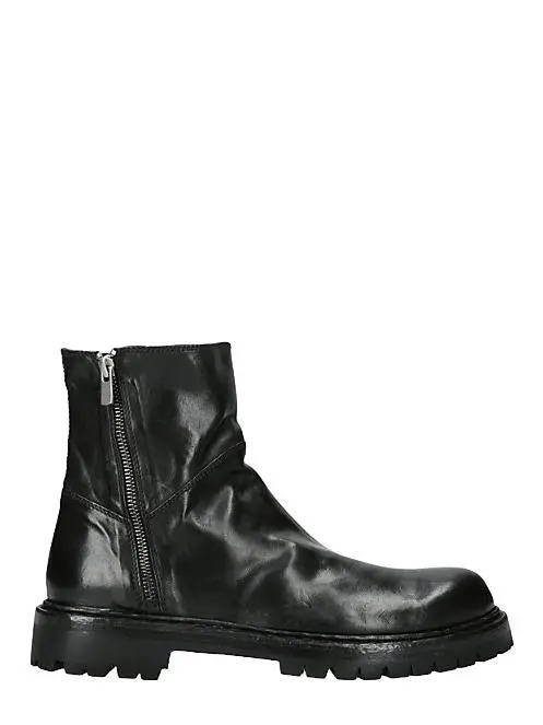Officine Creative Bulla Leather Lug Sole Boots - Black