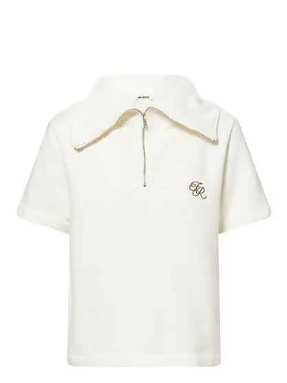 4TH & RECKLESS Embroidered Cotton Polo Top - Whte