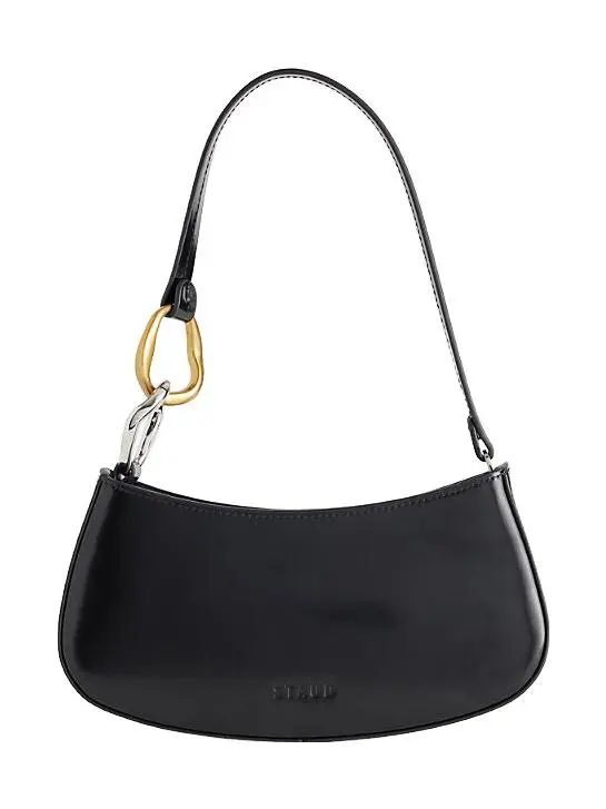Staud Ollie Leather Shoulder Bag - Black