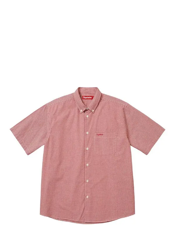 Supreme Gingham Short-sleeve Shirt - Red