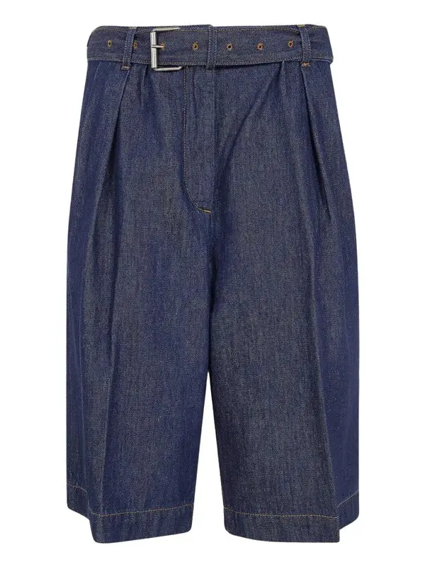 Dries Van Noten Belted Denim Shorts 'indigo - Blue