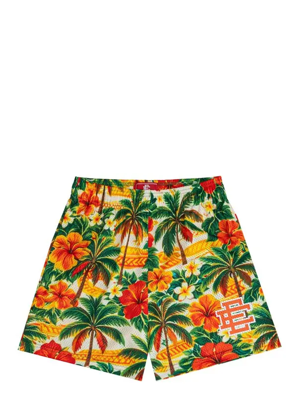 ERIC EMANUEL Hawaiian Print Mesh Shorts - Multicolor