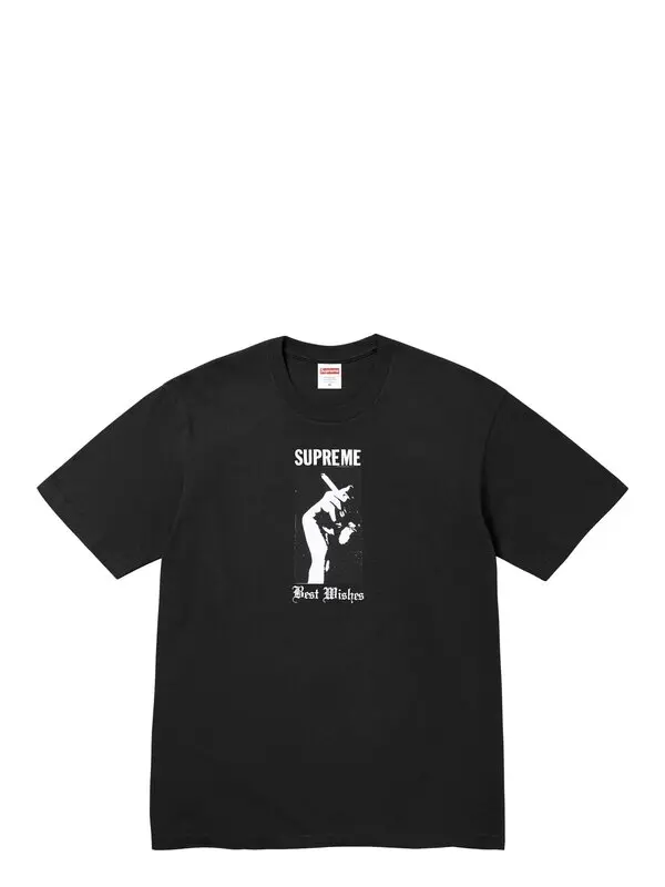 Supreme Best Wishes" Graphic T-shirt - Black