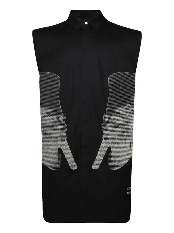 Rick Owens Ron Jumbo Sleeveless Shirt - Black