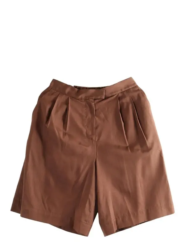 MARGARET HOWELL Pleated Long Shorts - Brown