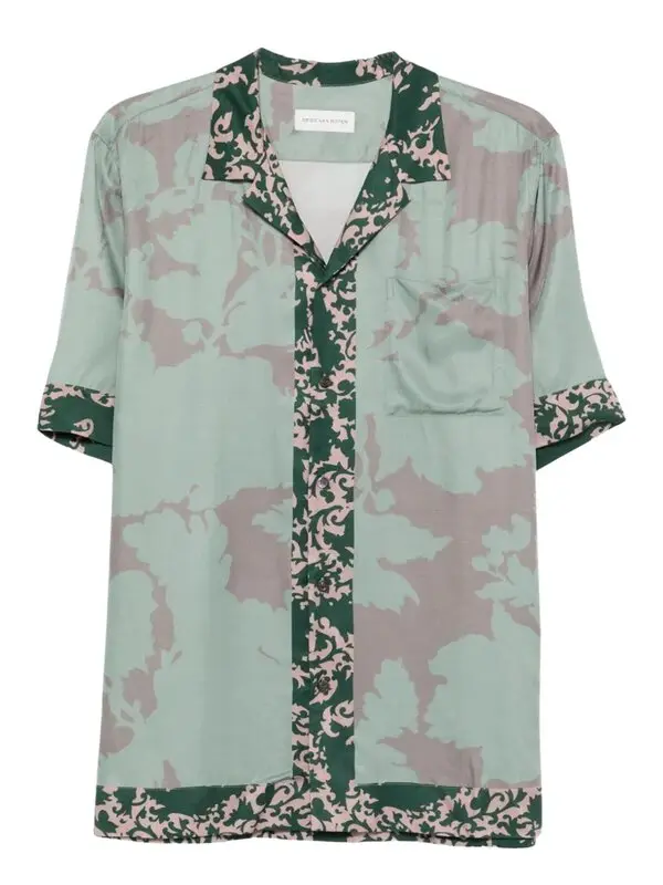 Dries Van Noten Archive Floral Placed Border Print Shirt - Multicolor