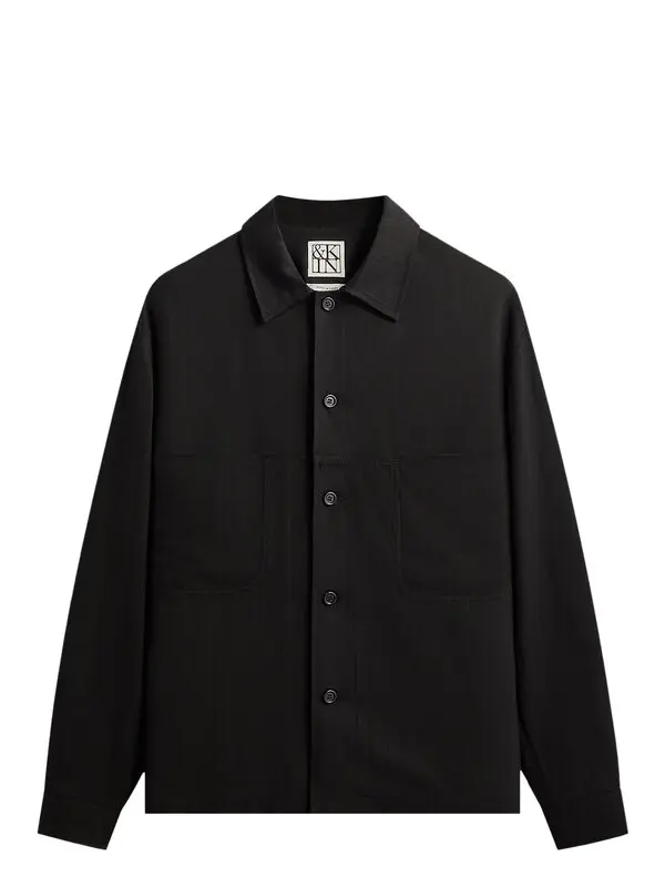 Kith Kin Textured Viscose Button Down Shirt - Black