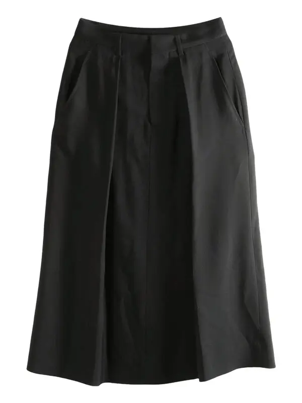 ANN DEMEULEMEESTER Yura Midi A-line Pleated Skirt - Black