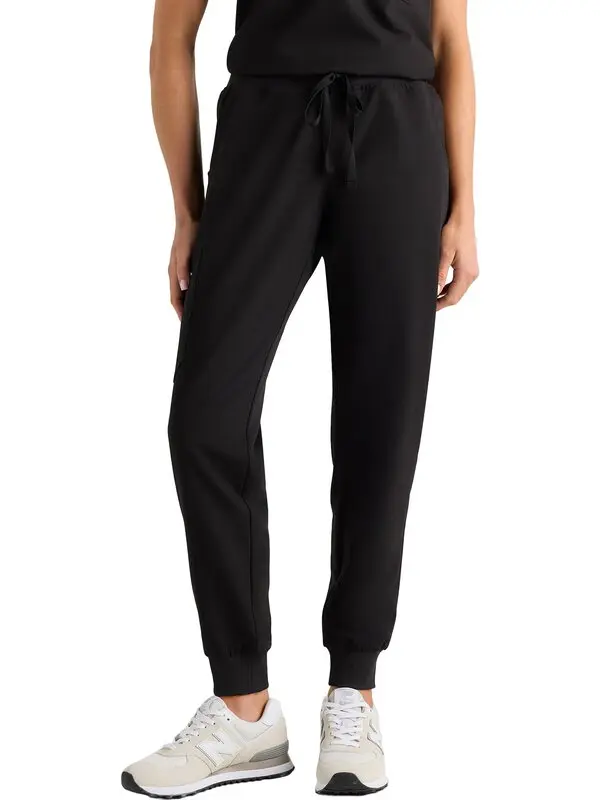 Quince Aeraflex Performance Scrub Joggers With Cargo Pocket - Bold Black