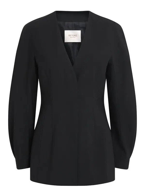 RETORI Virgin Wool Hourglass Blazer - Blue