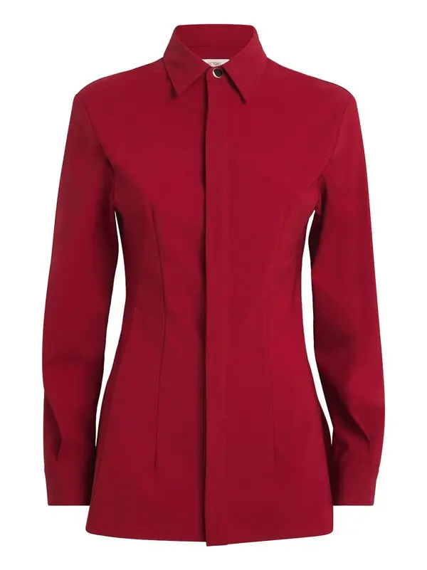 RETORI Virgin Wool Fitted Shirt - Red