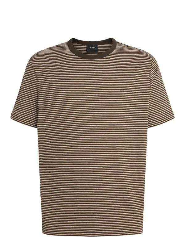 A.p.c. Organic Cotton Josh T-shirt - Brown