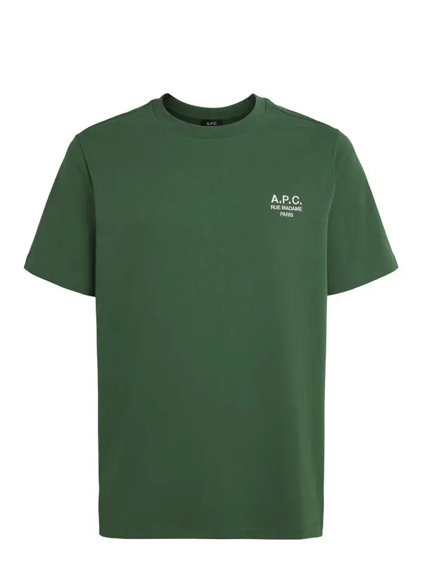 A.p.c. Organic Cotton Rue Madame Logo T-shirt - Green