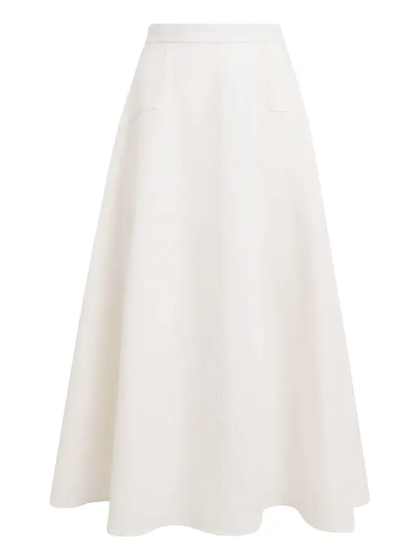 Polo Ralph Lauren Cotton-wool Panel Midi Skirt - Neutral