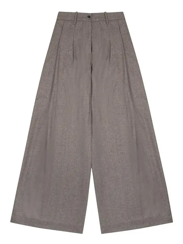 NINE:INTHE:MORNING Wool Cashmere Blend Stretch Trousers - Dove