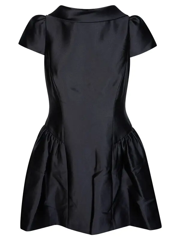 SELF-PORTRAIT Mini Taffeta Dress - Nero