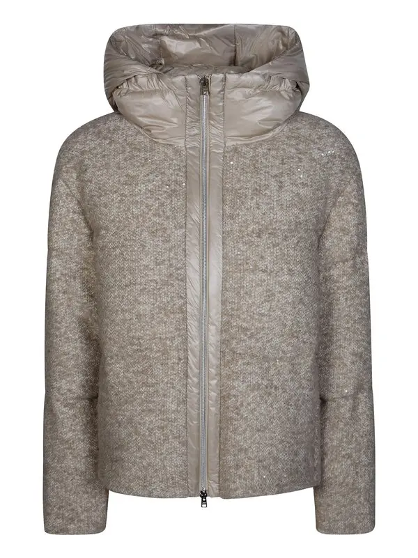 Herno Quilted Puffer Jacket With Hood - Beige