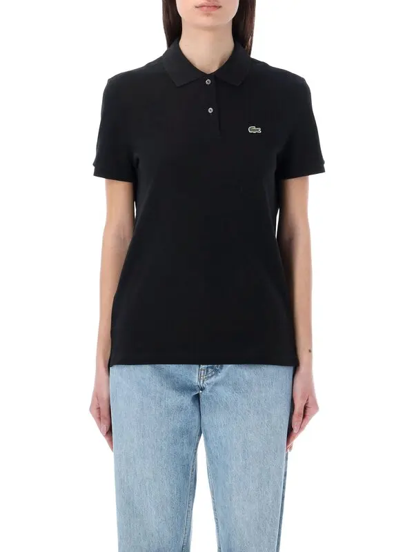 Lacoste Classic Cotton Polo Shirt With Embroidered Logo - Black