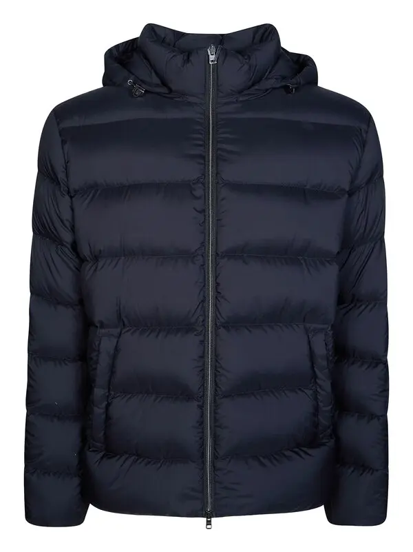 Herno Quilted Zip-up Hooded Down Jacket - Nero