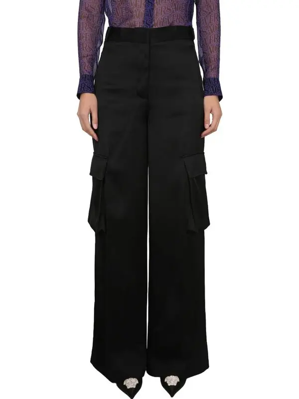 Versace Wide-leg Cargo Trousers - Black