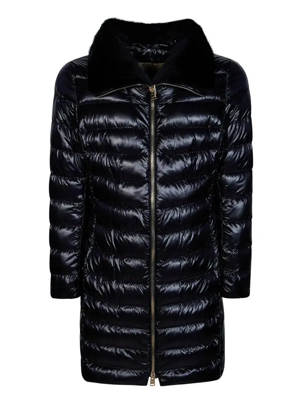 Herno Elisa Jacket With Fur Trim - Nero