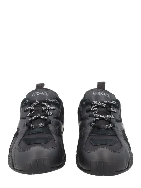 Versace Leather Low-top Sneakers - Black