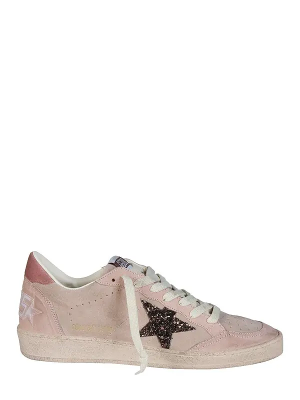 GOLDEN GOOSE Glitter Star Suede Sneakers - Rosa