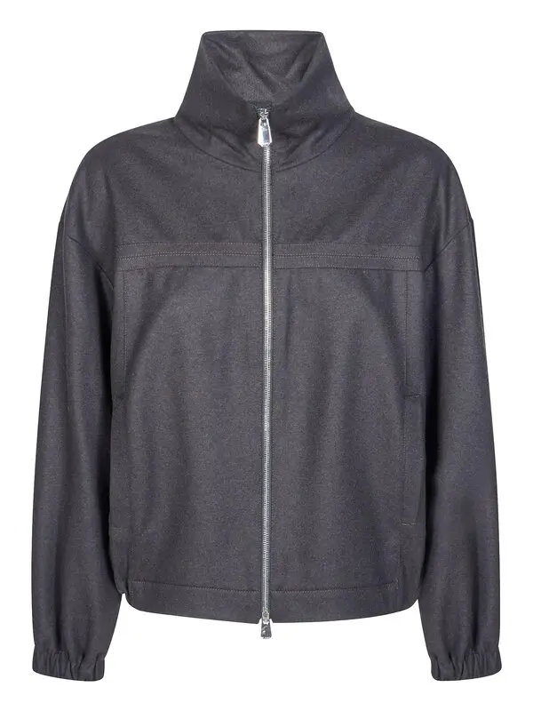 Pinko Bomber Jacket With Zip-up Front - Marrone