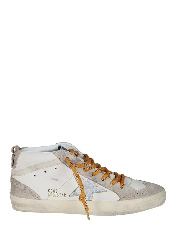 GOLDEN GOOSE Mid Star Suede Sneakers With Star Detail - Beige