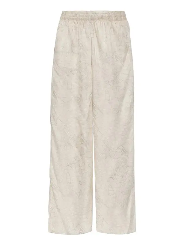 GOLDEN GOOSE All-over Printed Trousers With Star Detail - Bianco