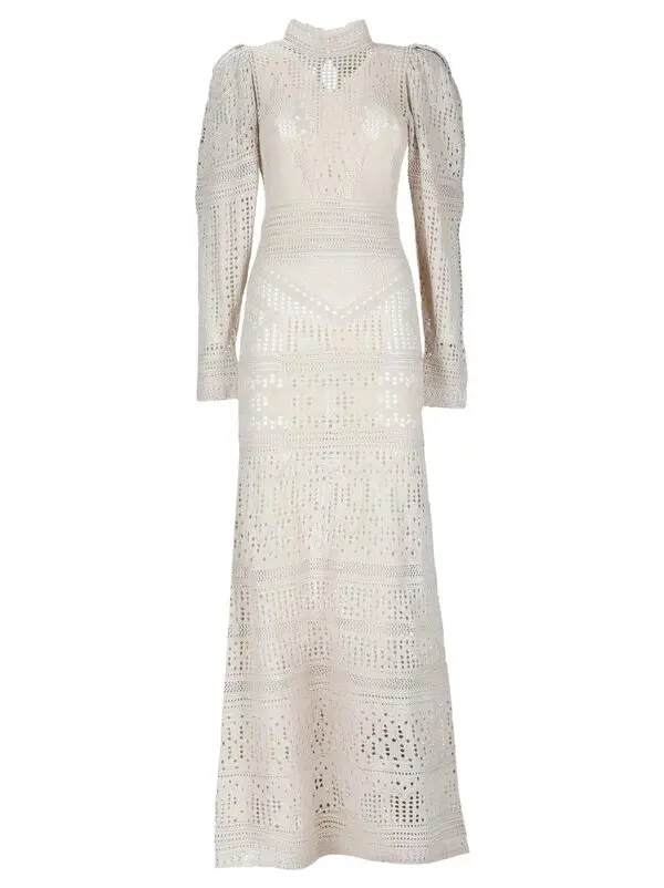 Isabel Marant Étoile Long Sleeve Openwork Maxi Dress - Ivory