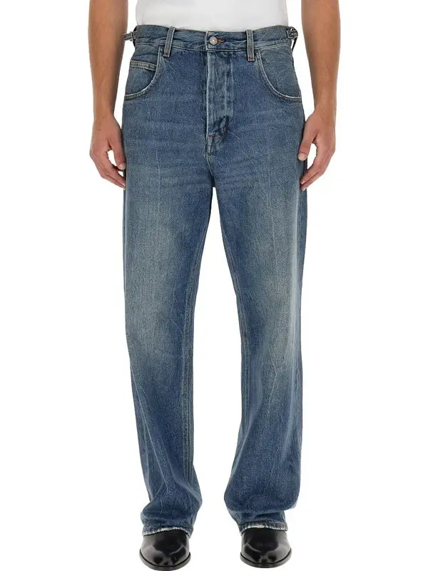 HAIKURE Cotton Jeans With Back Logo Patch - Blue