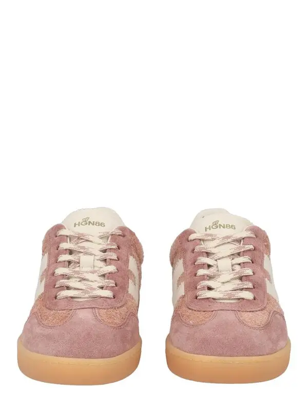 Hogan Lace-up Calfskin And Leather Sneakers - Pink