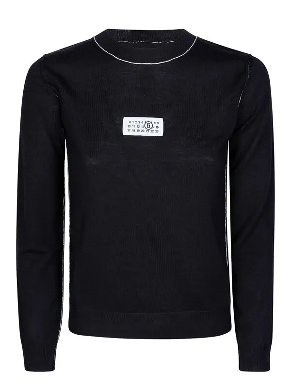 MAISON MARGIELA Fine Knit Crew Neck Sweater - Nero