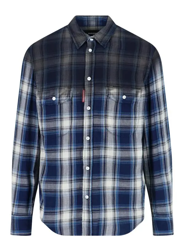 Dsquared2 Plaid Button-up Shirt - Blue