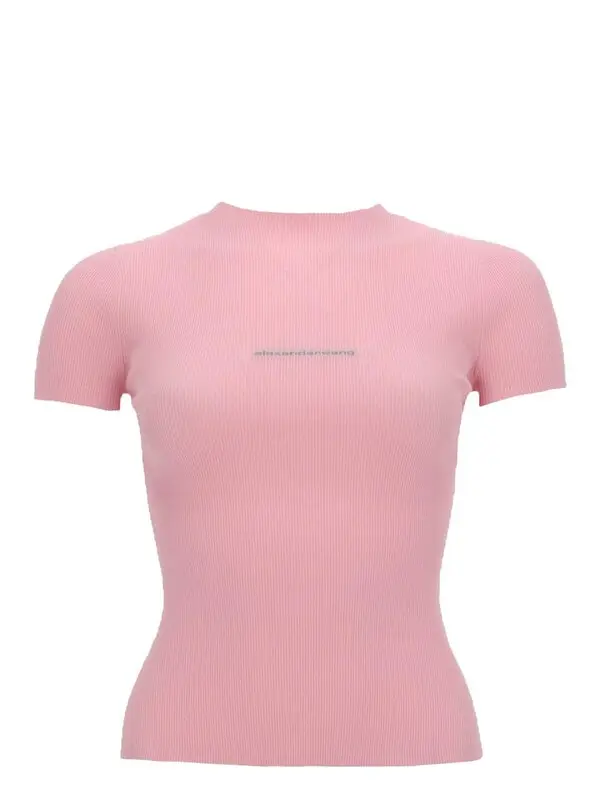 Alexander Wang Ribbed Mock Neck Top - Pink