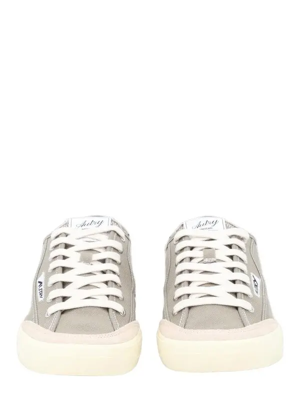 AUTRY Lace-up Canvas And Suede Sneakers - Dove