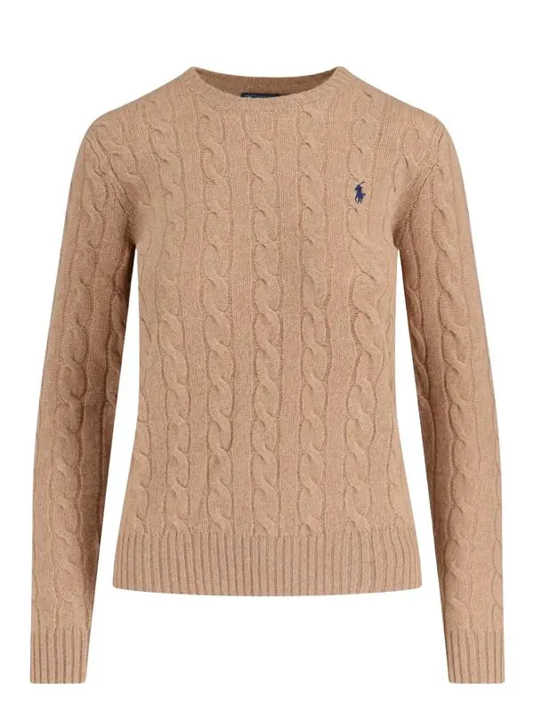 Polo Ralph Lauren Wool & Cashmere Cable Knit Crewneck Jumper - Beige